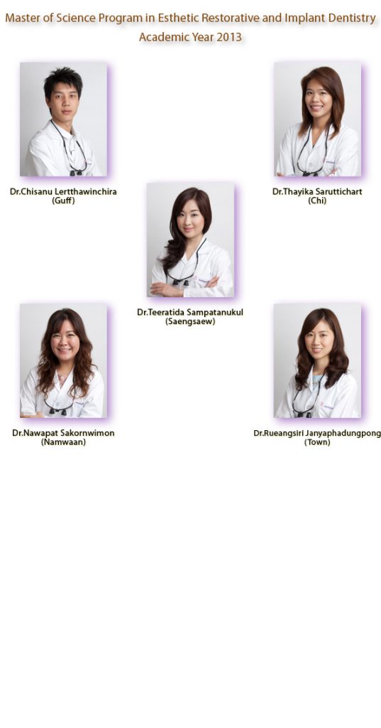 Master of Science Program in Esthetic Restorative and Implant Dentistry (International Program ...