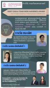 Dent Chula faculty member and graduate students won the Award from the ...